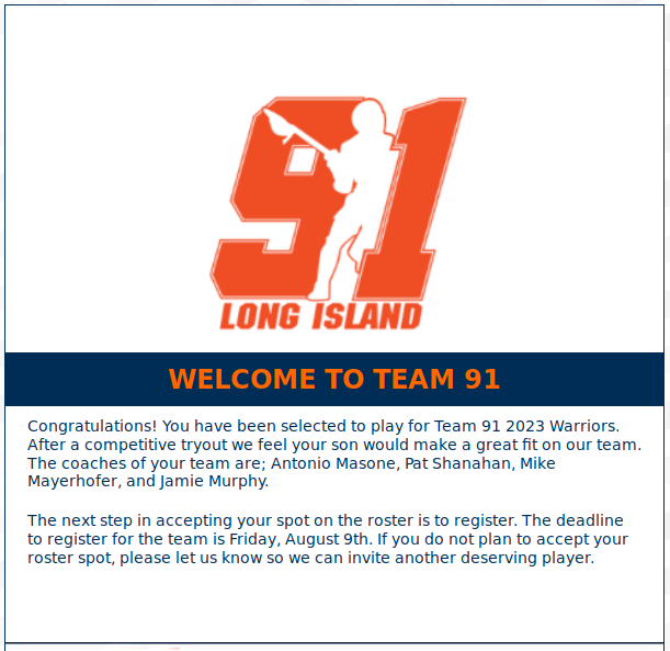 Stoked to Be Playing for Team 91 Warriors – Michael Cassano 2023 ...